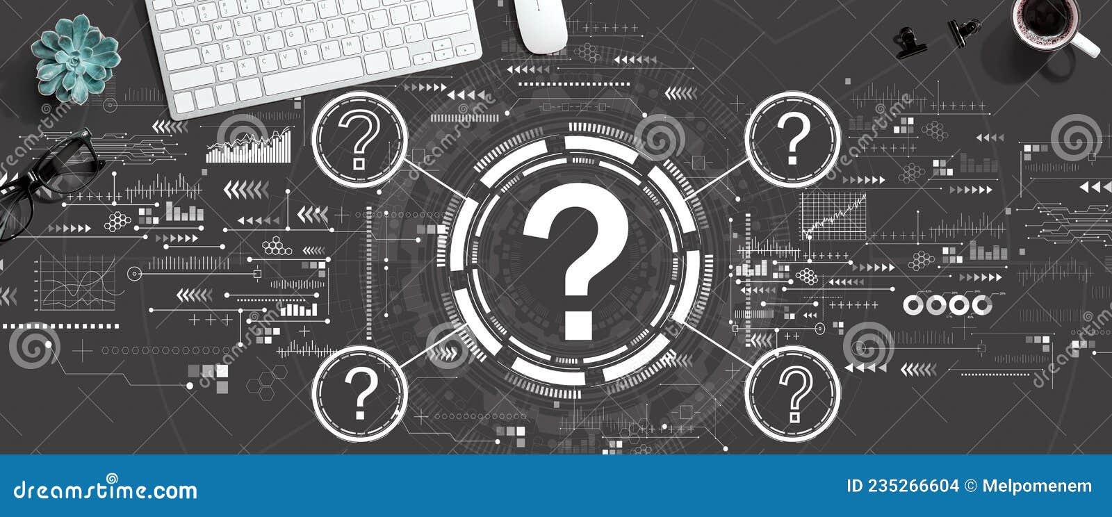 Question Marks with a Computer Keyboard Stock Photo - Image of asking ...