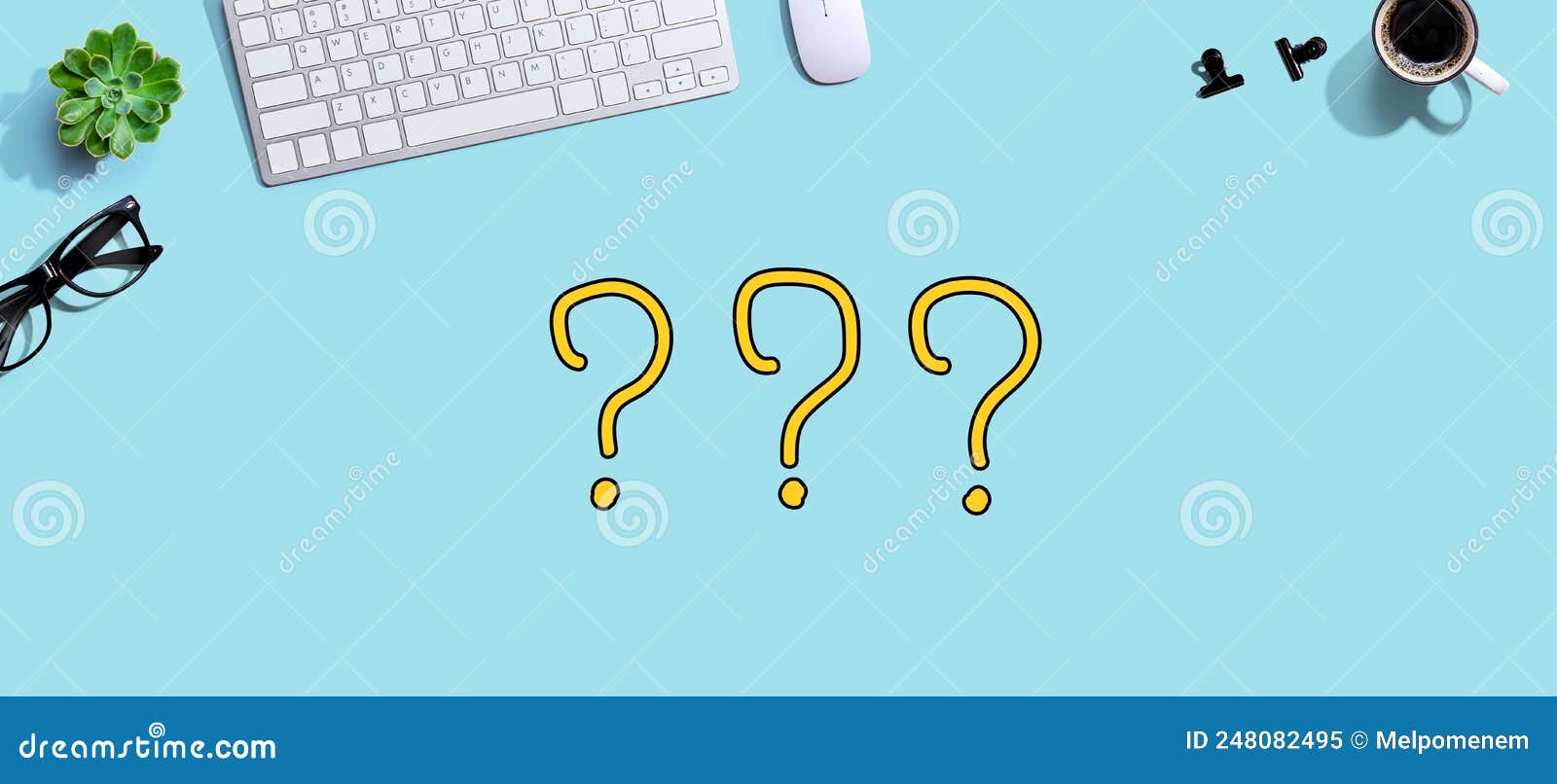 Question Marks with a Computer Keyboard Stock Image - Image of mouse ...