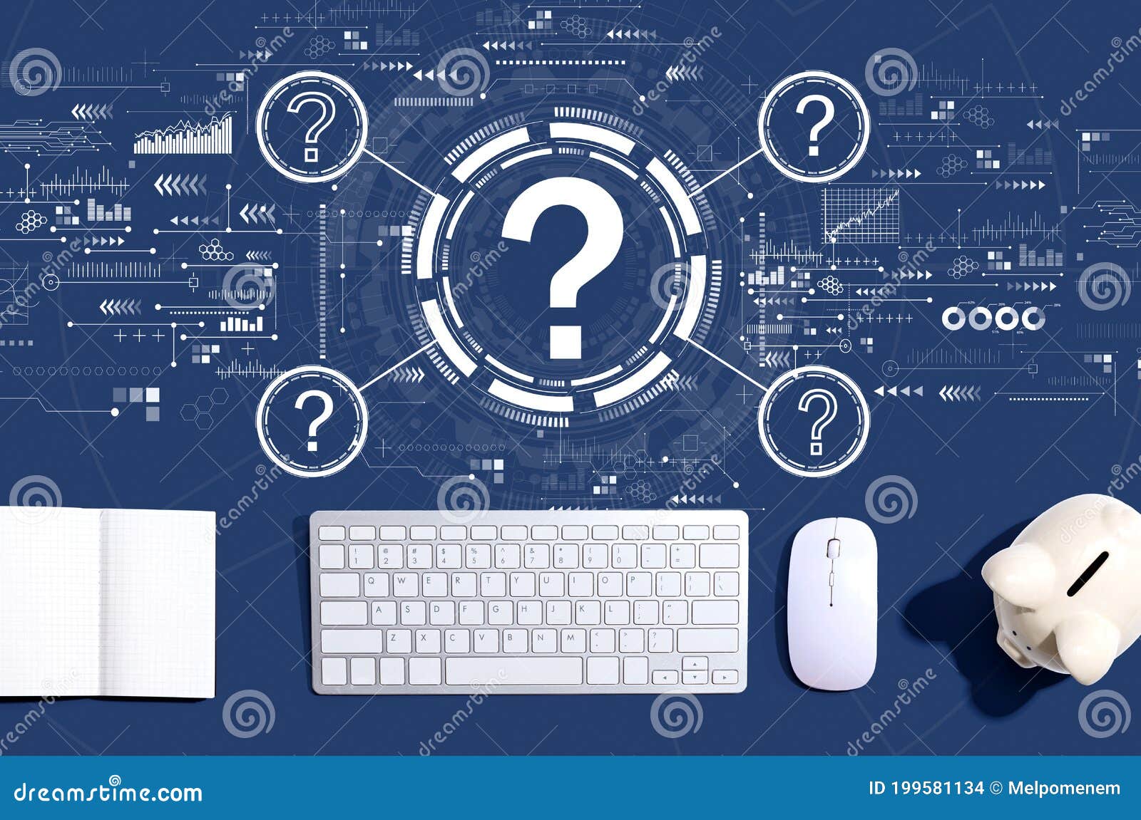 Question Marks with a Computer Keyboard Stock Photo - Image of design ...