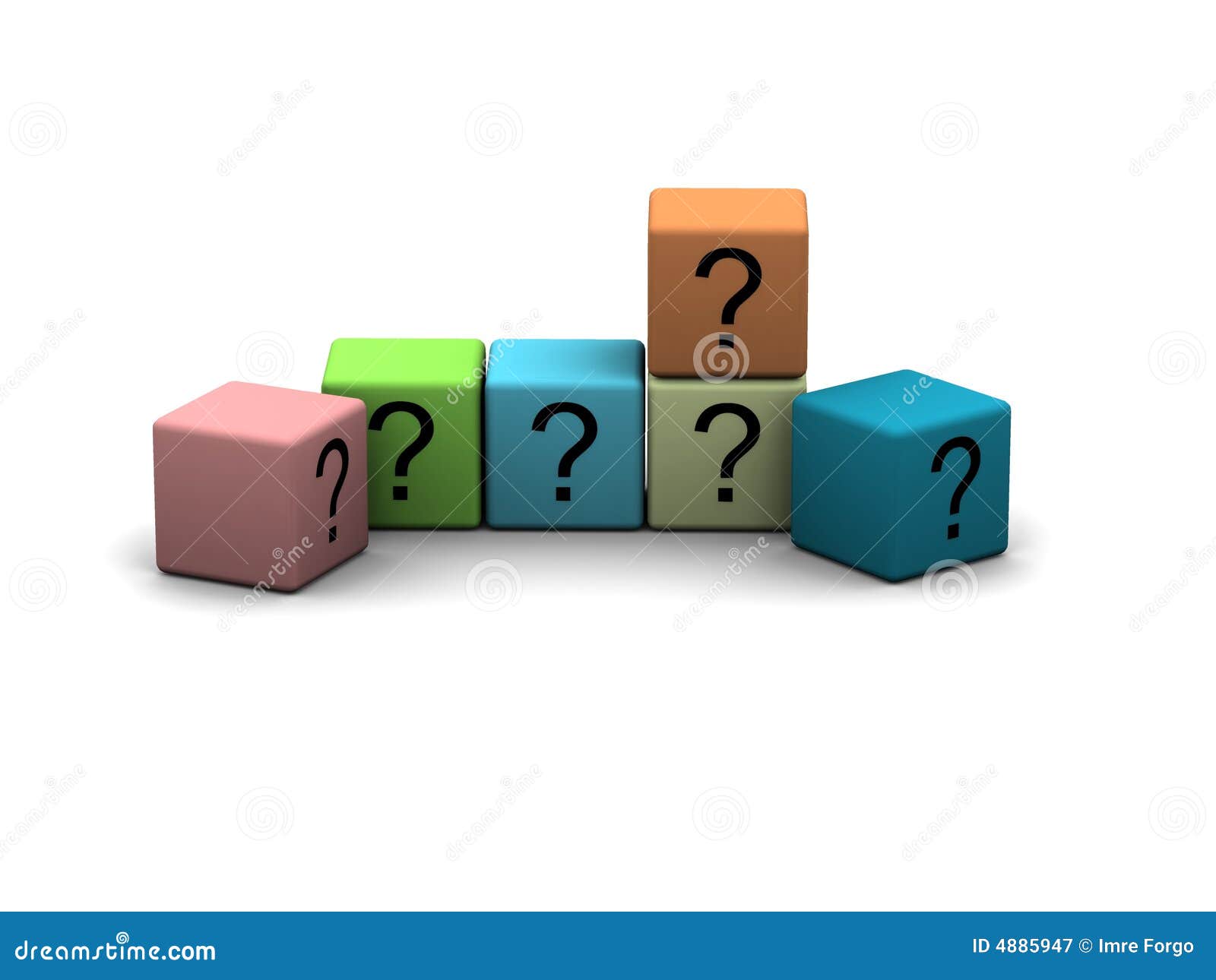 Question-marks on cubes stock illustration. Illustration of concept ...