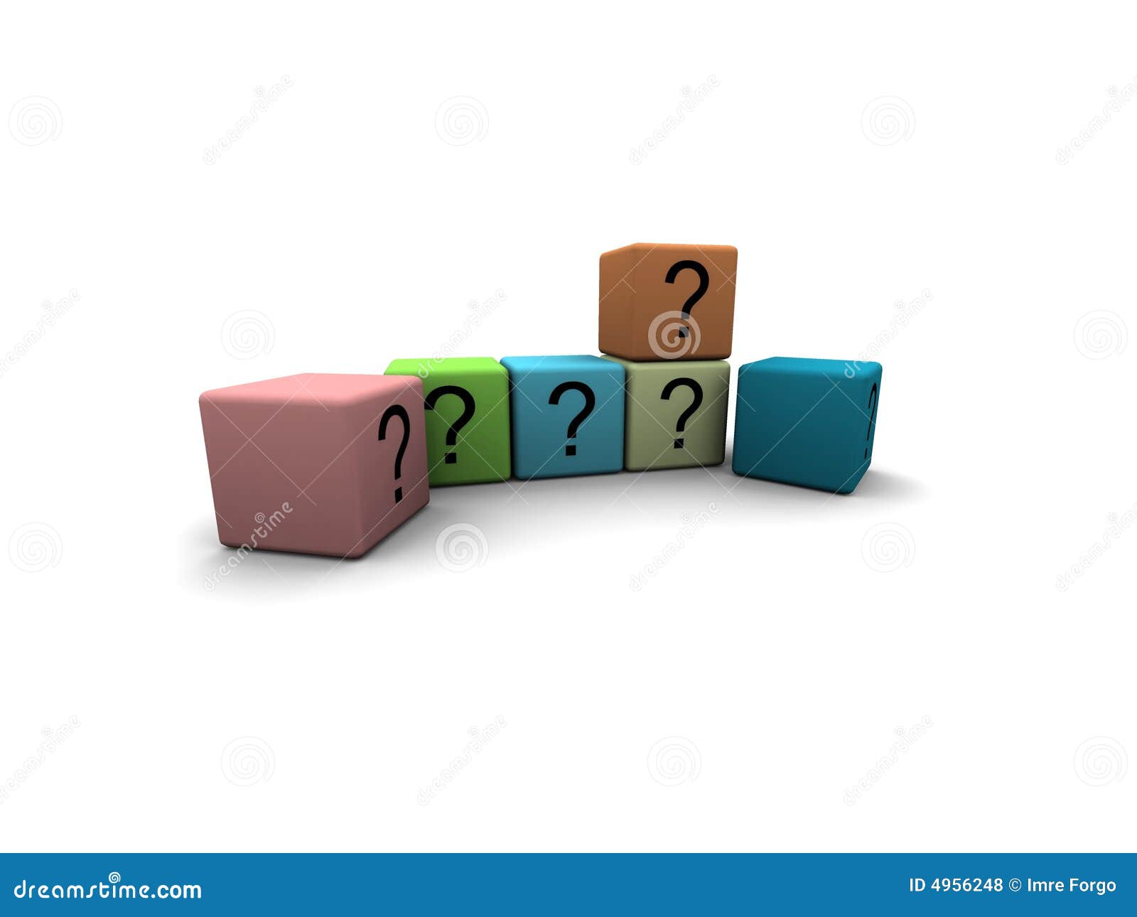 Question-marks on cubes stock illustration. Illustration of business ...