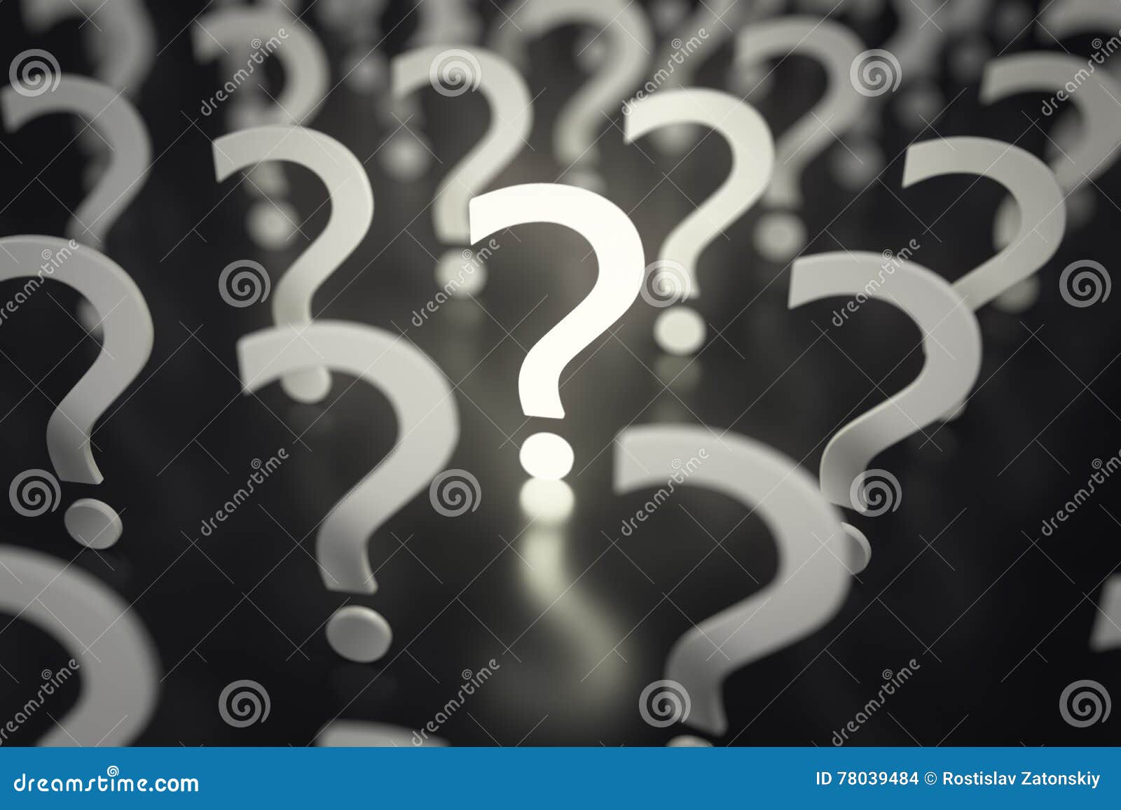 Question Marks with Depth of Field. Concept Idea or Problem Stock Photo ...