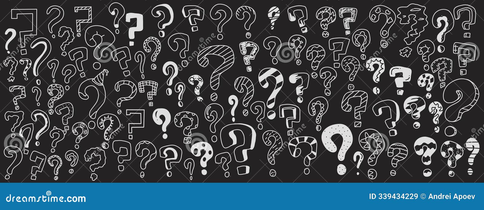 Question Marks Doodle Icons Bundle in Negative Space Stock Vector ...