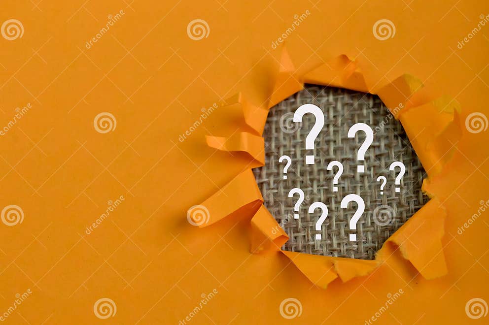 Question Marks Drawn on Brown Background with Copy Space Stock Photo ...