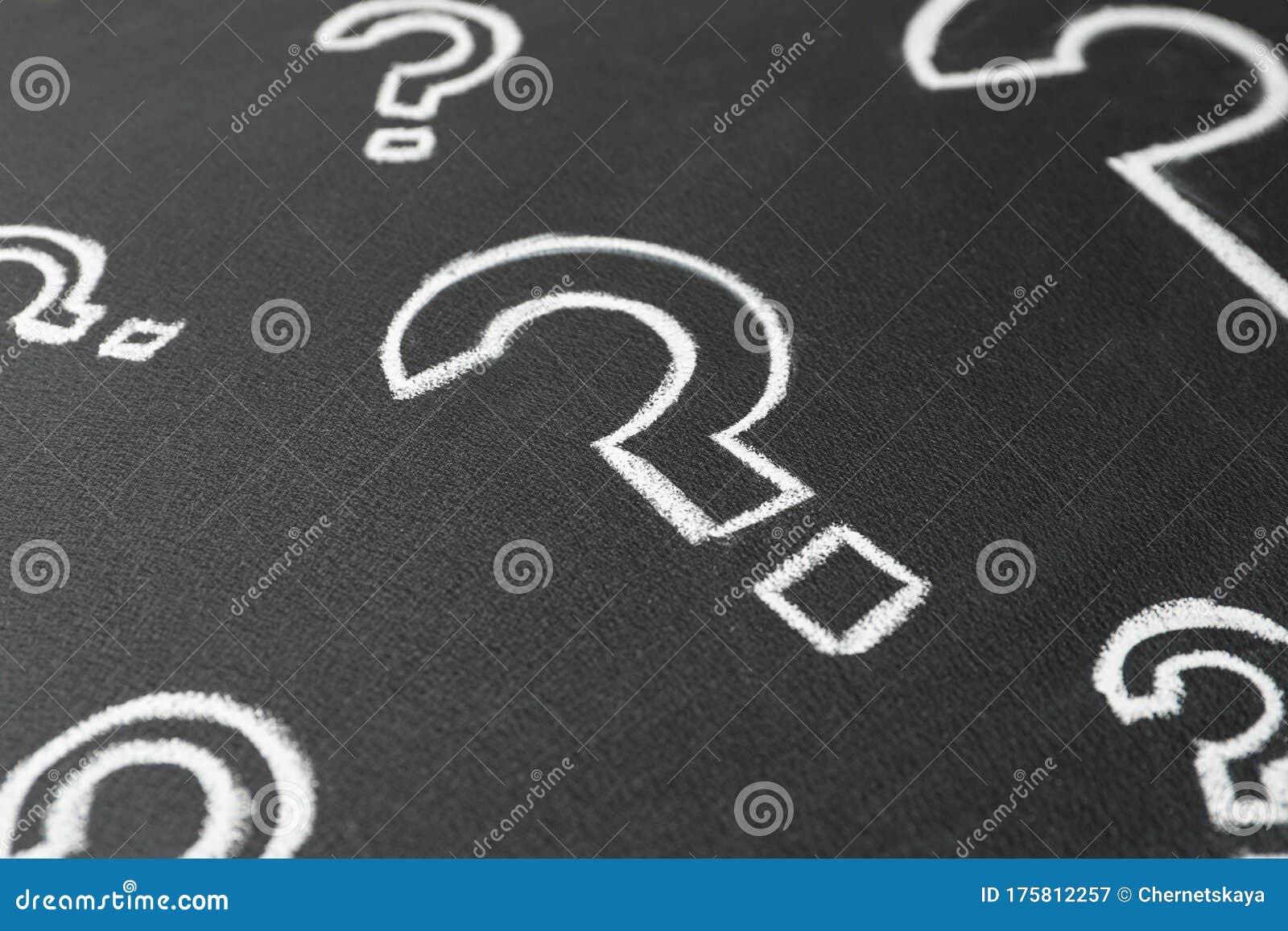 Question Marks Drawn with Chalk on Blackboard Stock Image - Image of ...