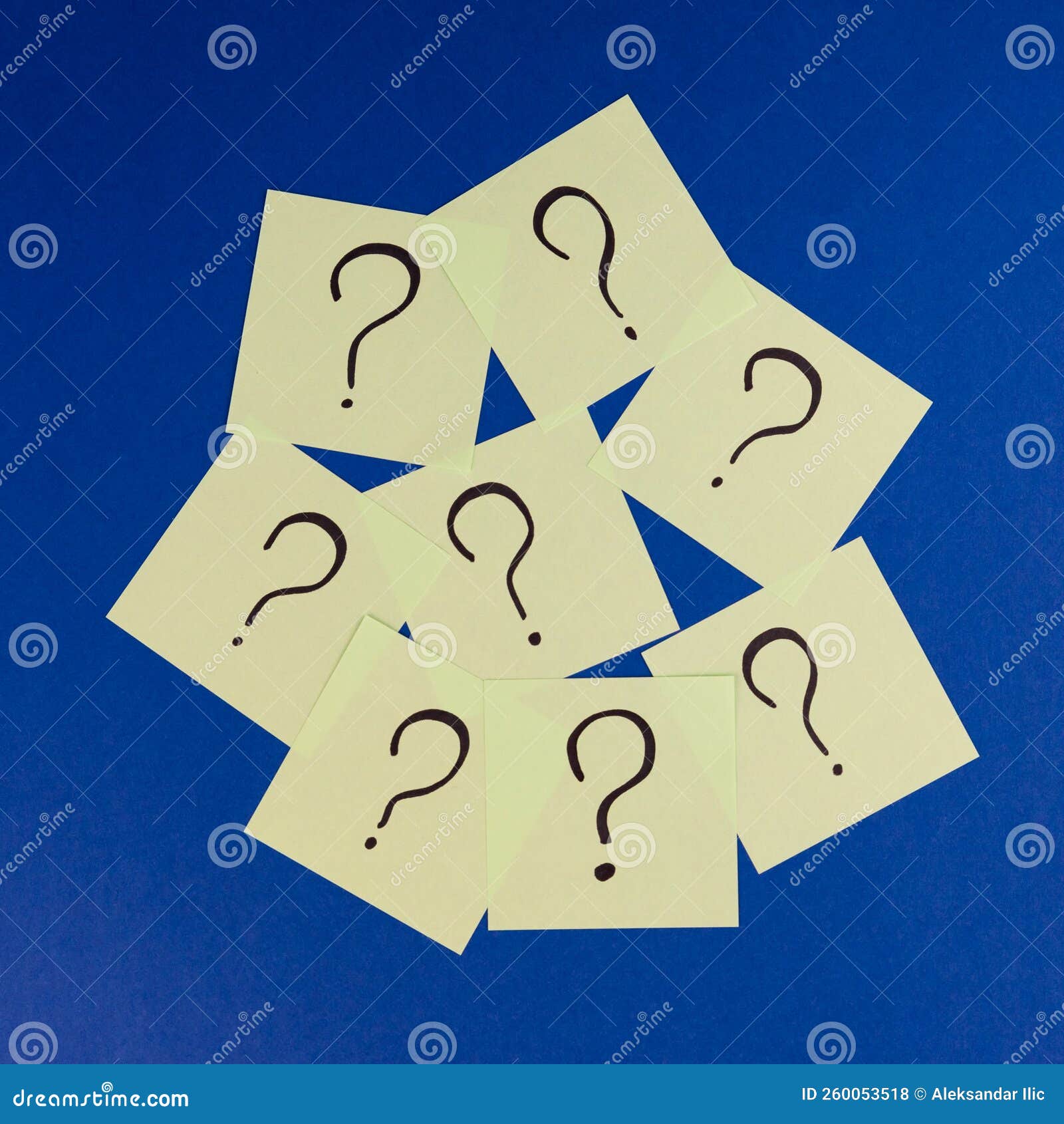 Question Marks Drawn on Sticky Notes. Idea, Inspiration and Creative ...