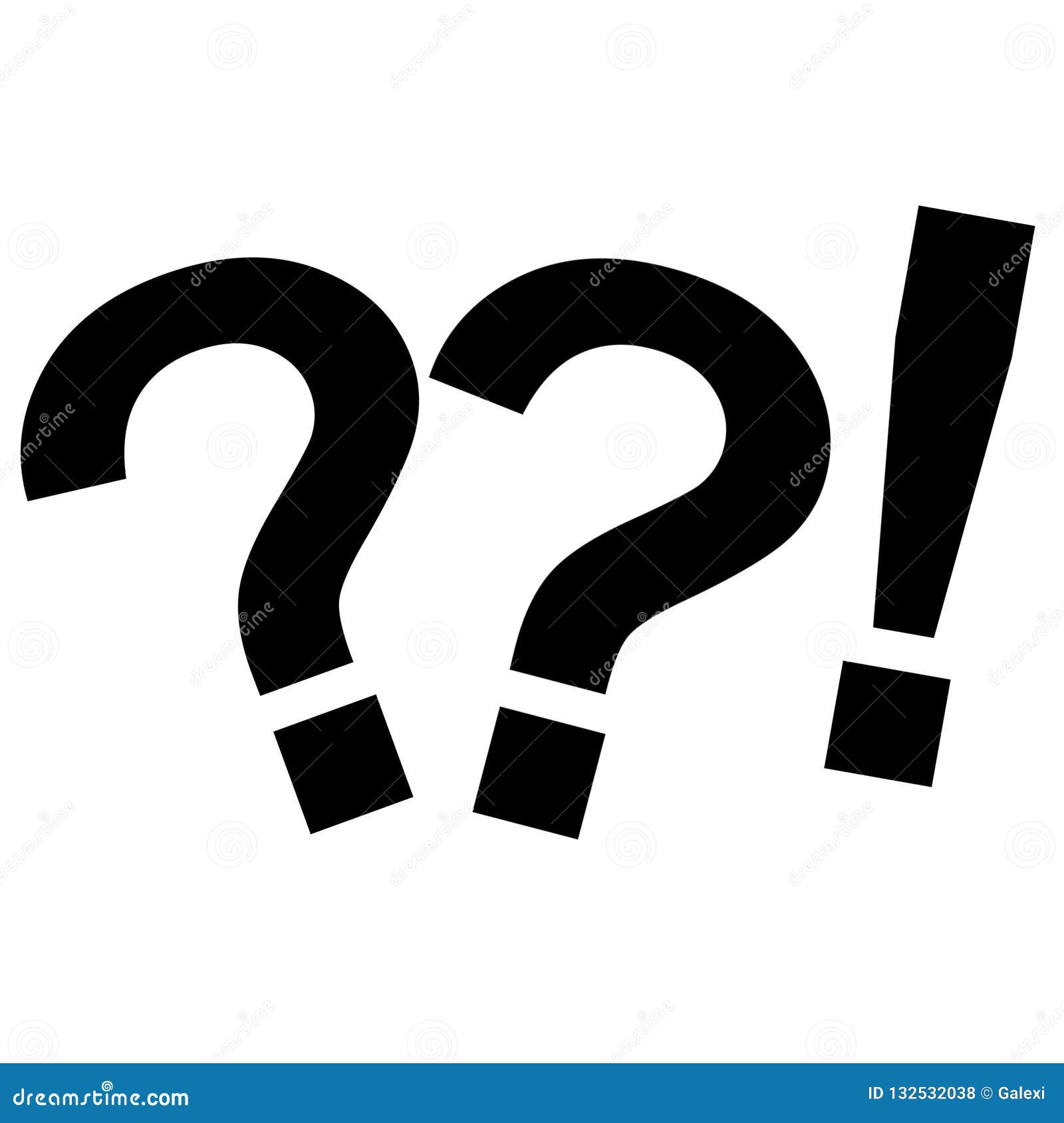 Question Marks and Exclamation Mark Stock Illustration - Illustration ...