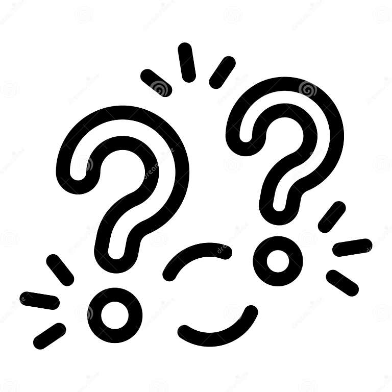 Question Marks Thinking Problem Solving Confusion Icon Stock ...