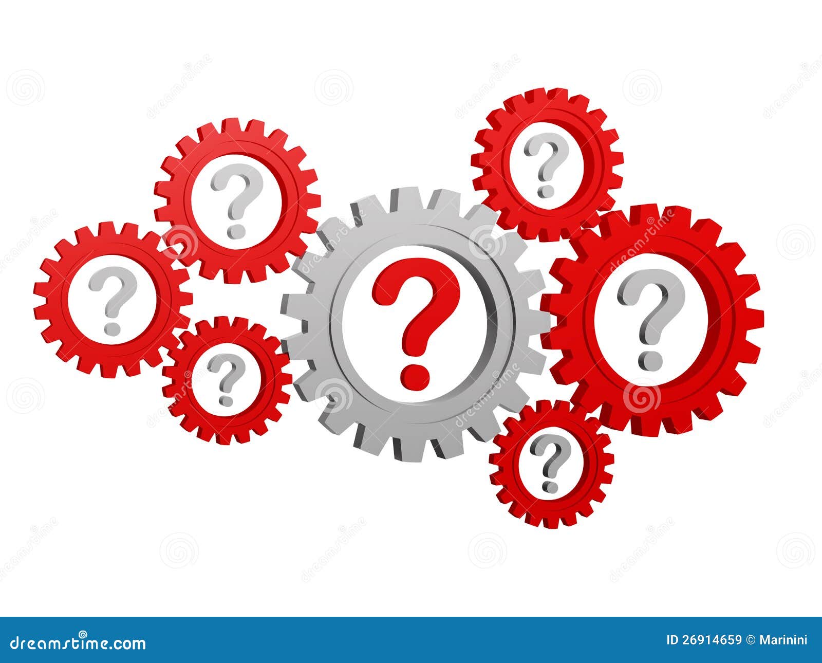Question-marks in Gearwheels Stock Illustration - Illustration of ...
