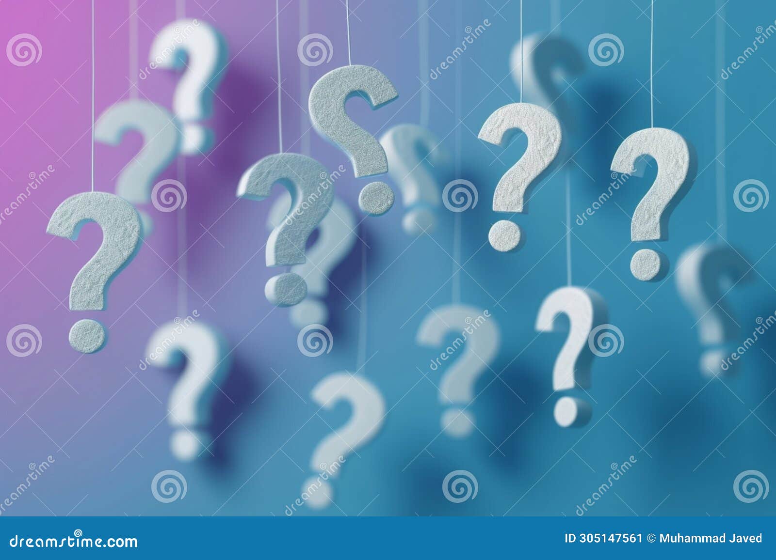 Question Marks Hanging on Gradient Background Seeking Answers Concept ...