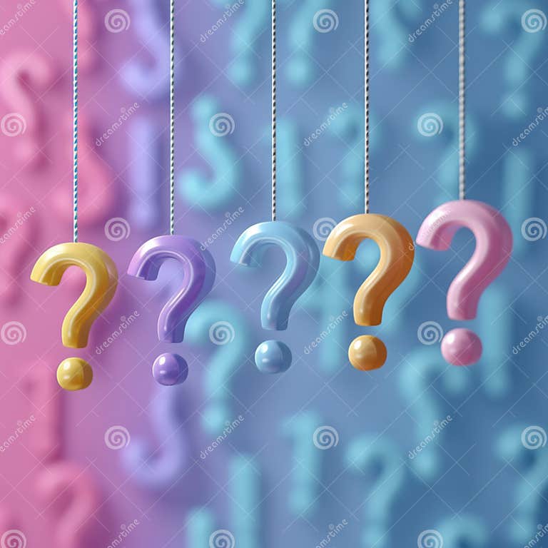 Question Marks Hanging on Gradient Background Seeking Answers Concept ...