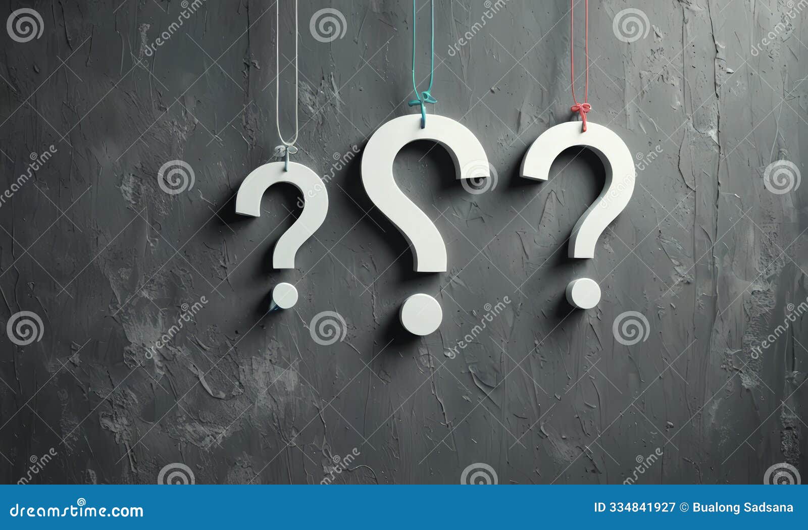 Question and Marks Hanging on Wall Stock Illustration - Illustration of ...
