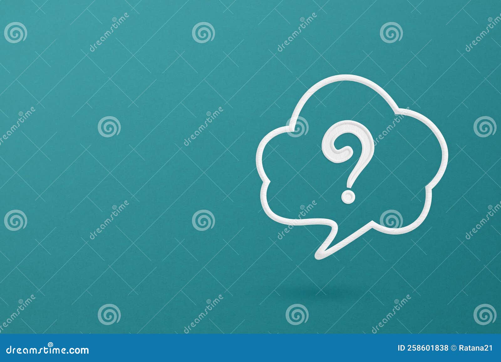White Question Marks Inside Speech Bubble Frame Paper Cut on Grunge ...