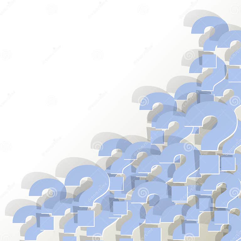 Question Marks Light Blue in the Corner on a White Background Stock ...