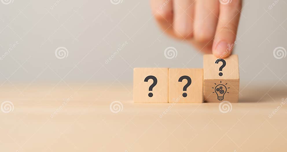 Question Marks and Light Bulb Symbolizing Idea or Solution. Problem ...