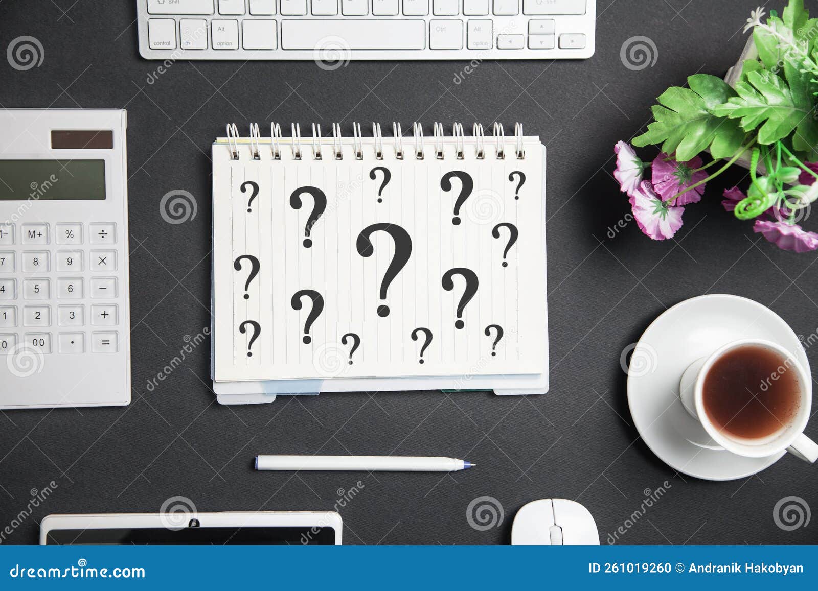 Question Marks on Notepad. Business Concept Stock Photo - Image of ...