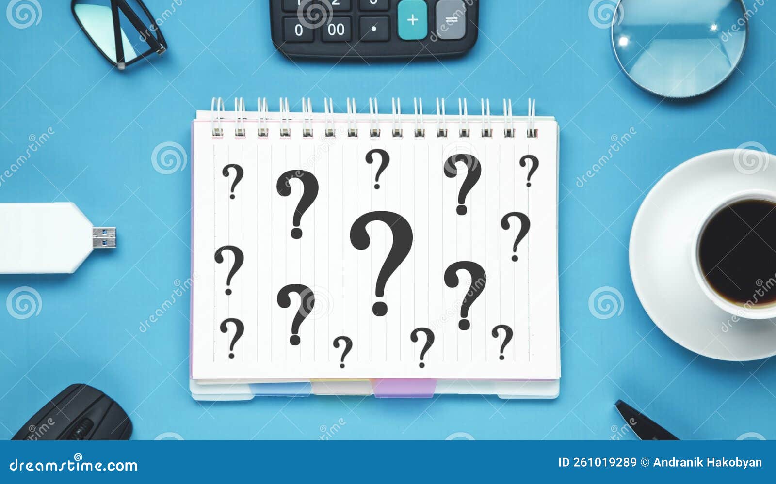 Question Marks on Notepad. Business Concept Stock Image - Image of ...
