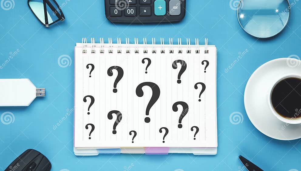 Question Marks on Notepad. Business Concept Stock Image - Image of ...