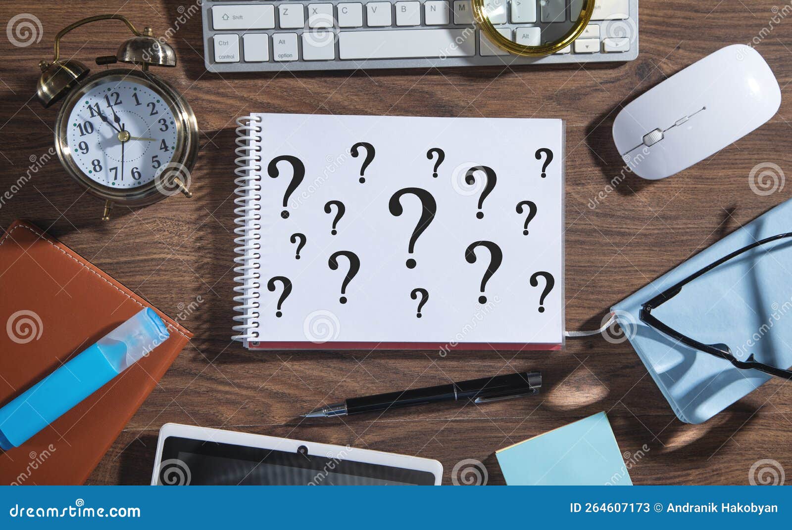 Question Marks on Notepad. Business Concept Stock Image - Image of ...