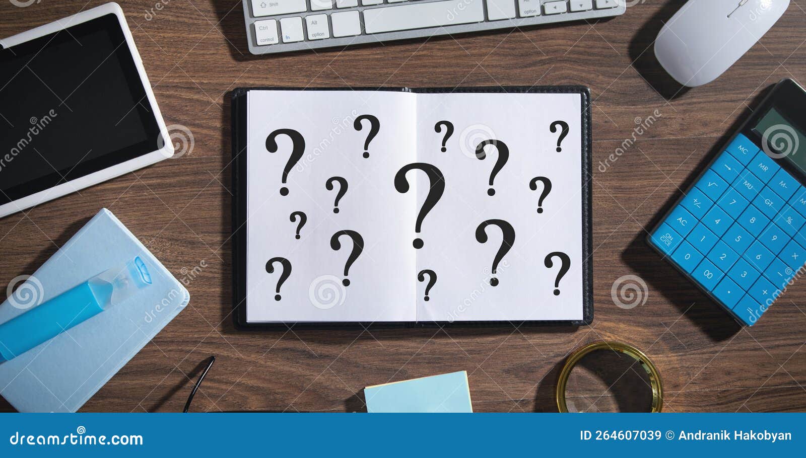 Question Marks on Notepad. Business Concept Stock Image - Image of ...