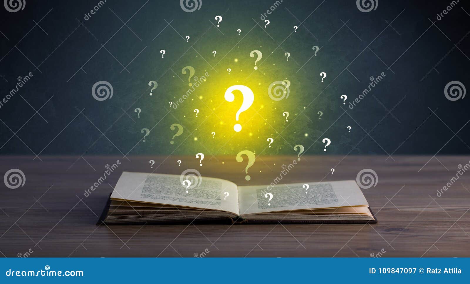 Question marks over book stock image. Image of background - 109847097