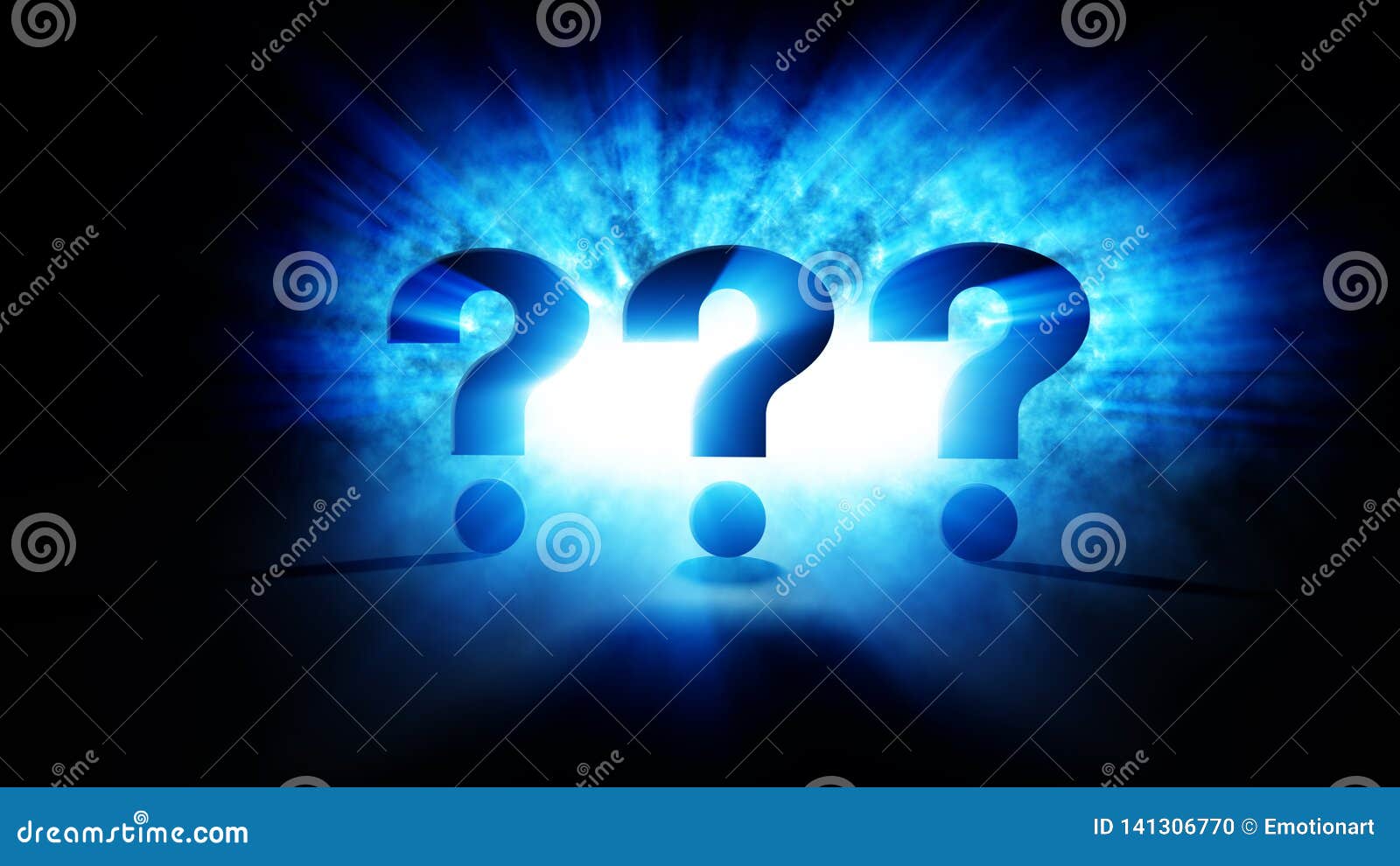 Question Marks Over a Bright Flash of Light Stock Illustration ...
