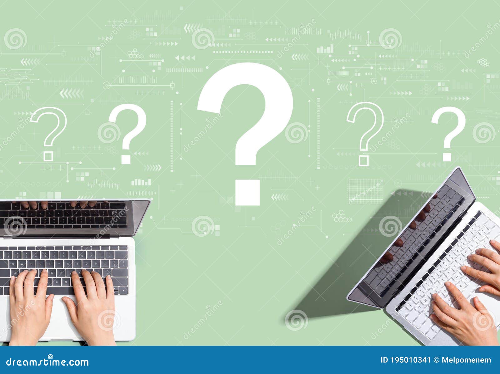 Question Marks with People Working Together Stock Image - Image of ...