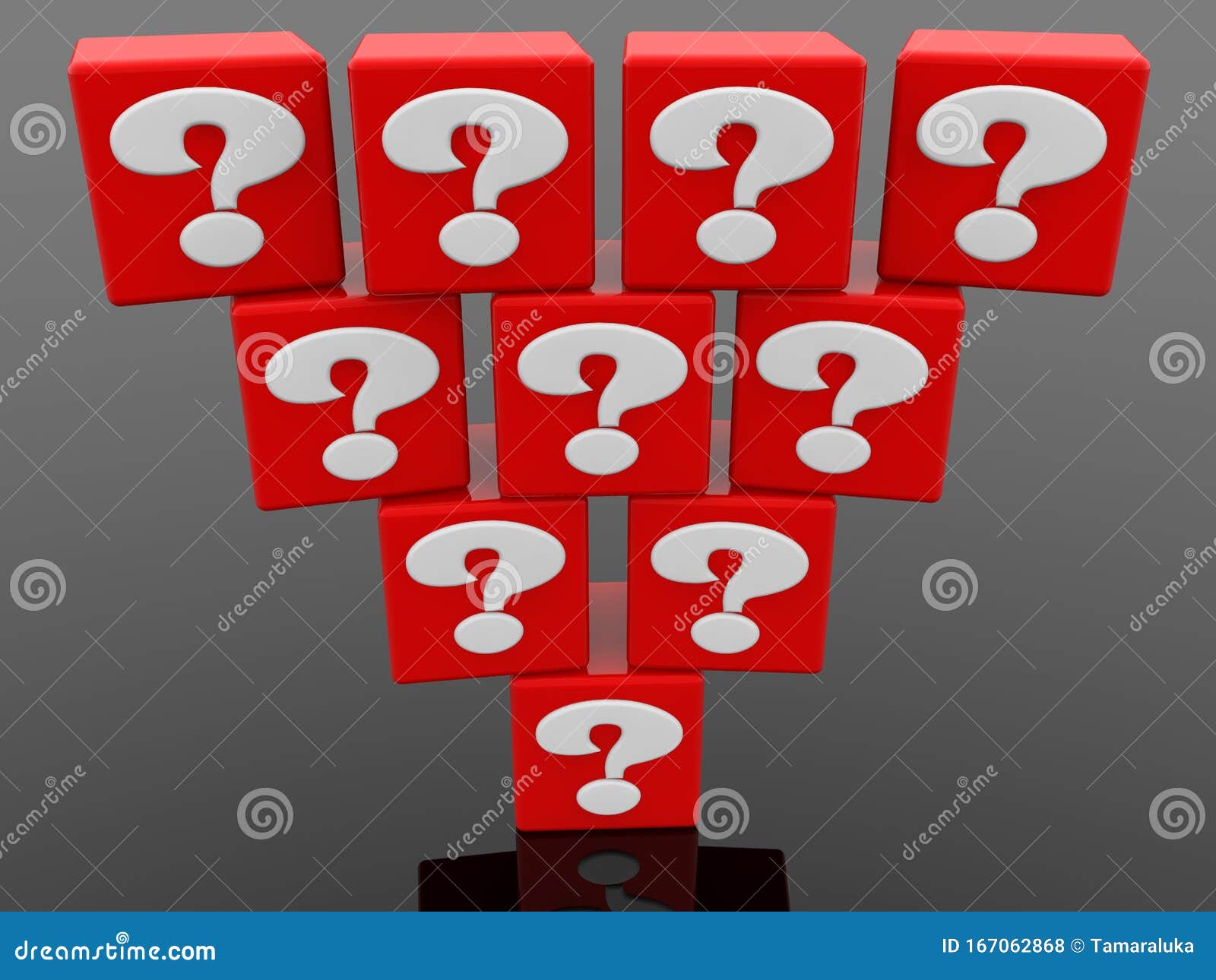 Question Marks On The Red Toy Block Pyramid Stock Photography ...
