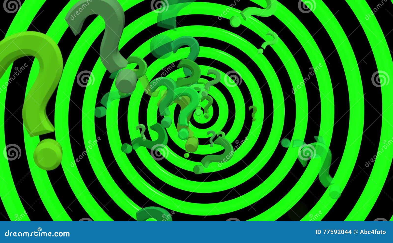 Question Marks with Rotating Spiral in Green Color Stock Footage ...
