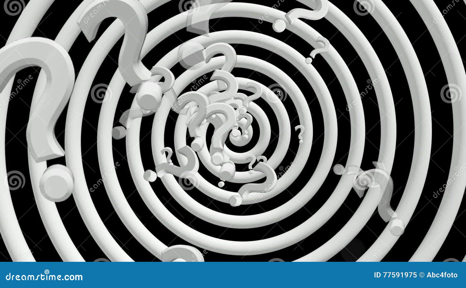 Question Marks with Rotating Spiral in White Stock Video - Video of ...