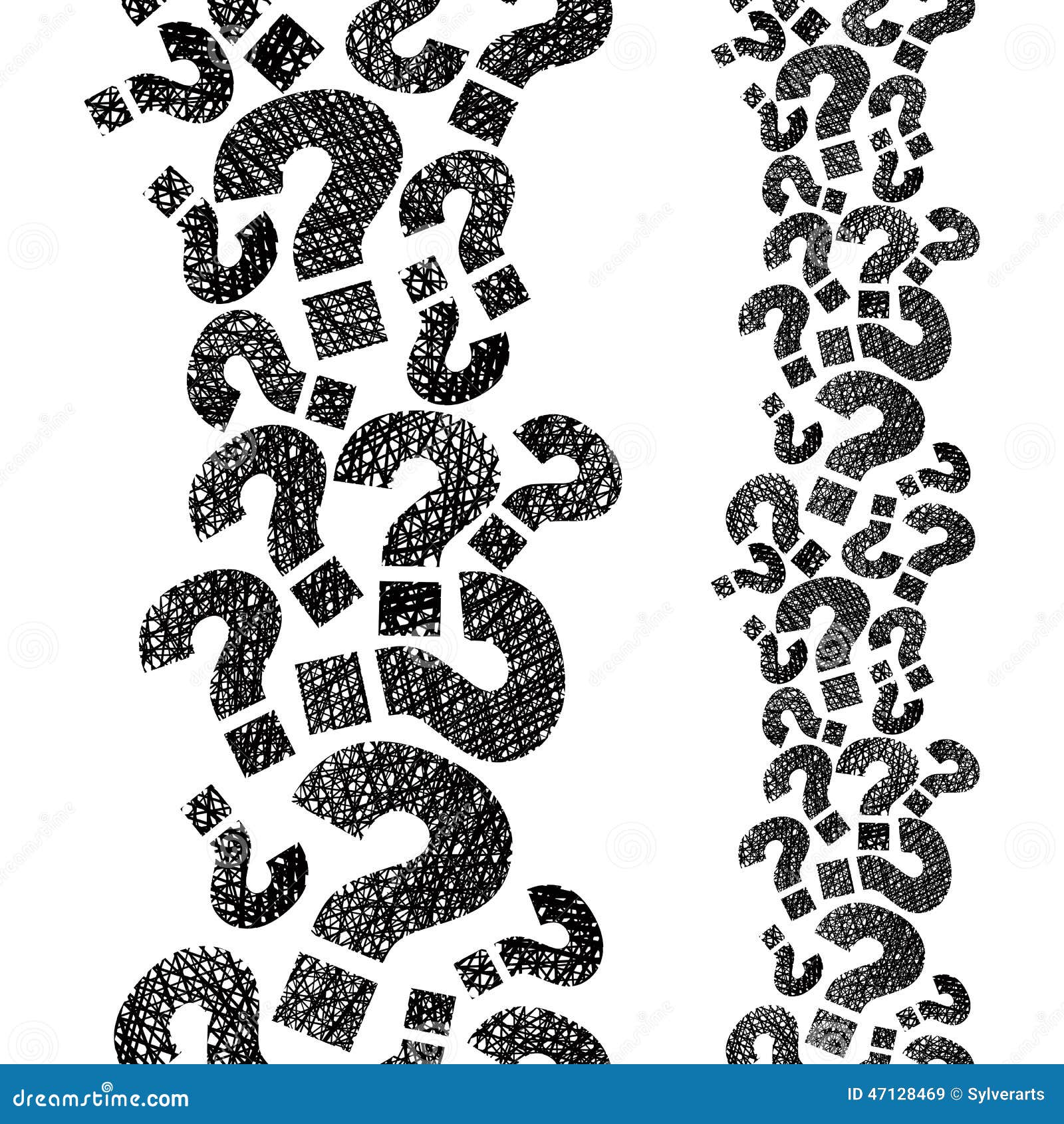 Question Marks Seamless Pattern, Vertical Composition, Vector, H Stock ...