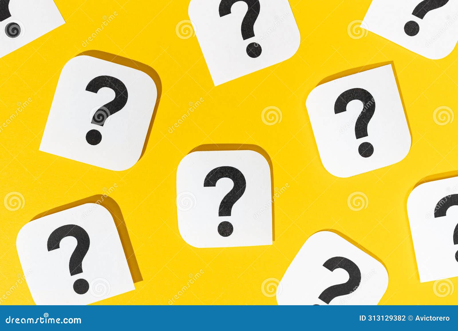 Question Marks Signs on Yellow Background Stock Photo - Image of asking ...