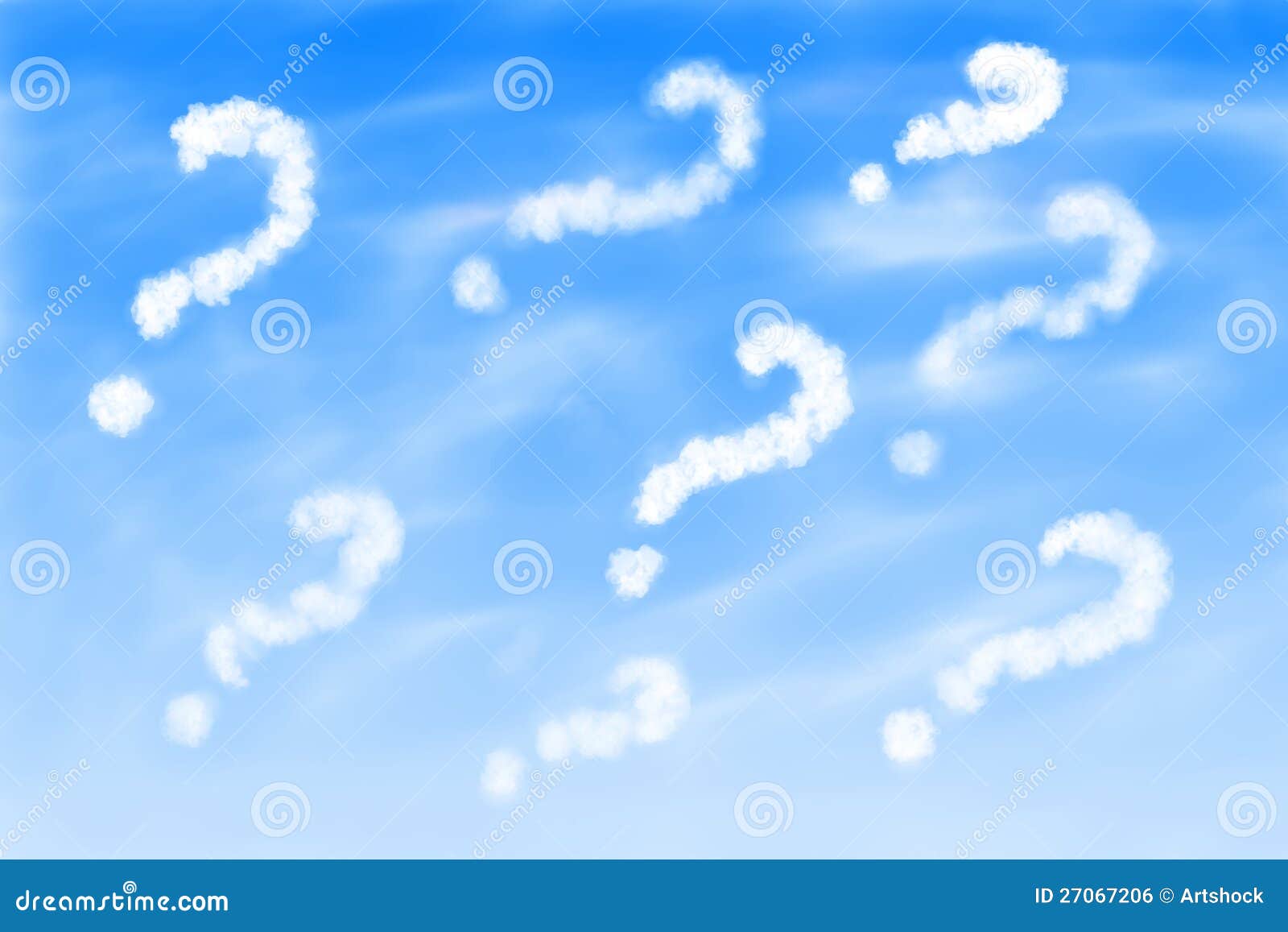 Question marks in the sky stock illustration. Illustration of ...
