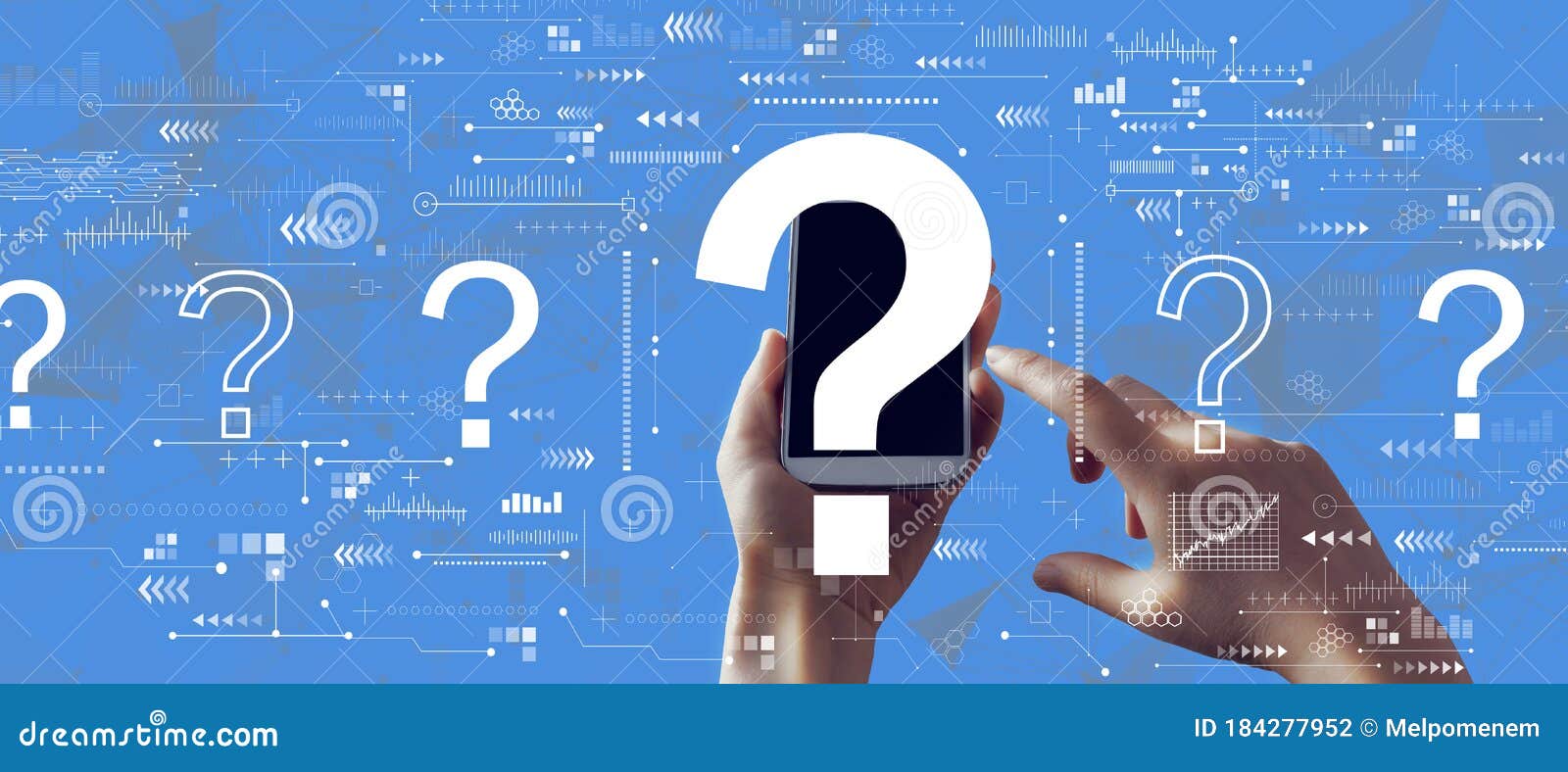 Question Marks with Smartphone Stock Photo - Image of confusion, idea ...