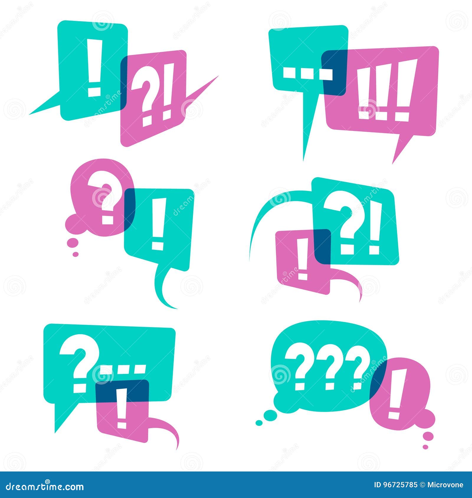 Question Marks On Speech Bubbles Icons. Business Query Vector Concept ...