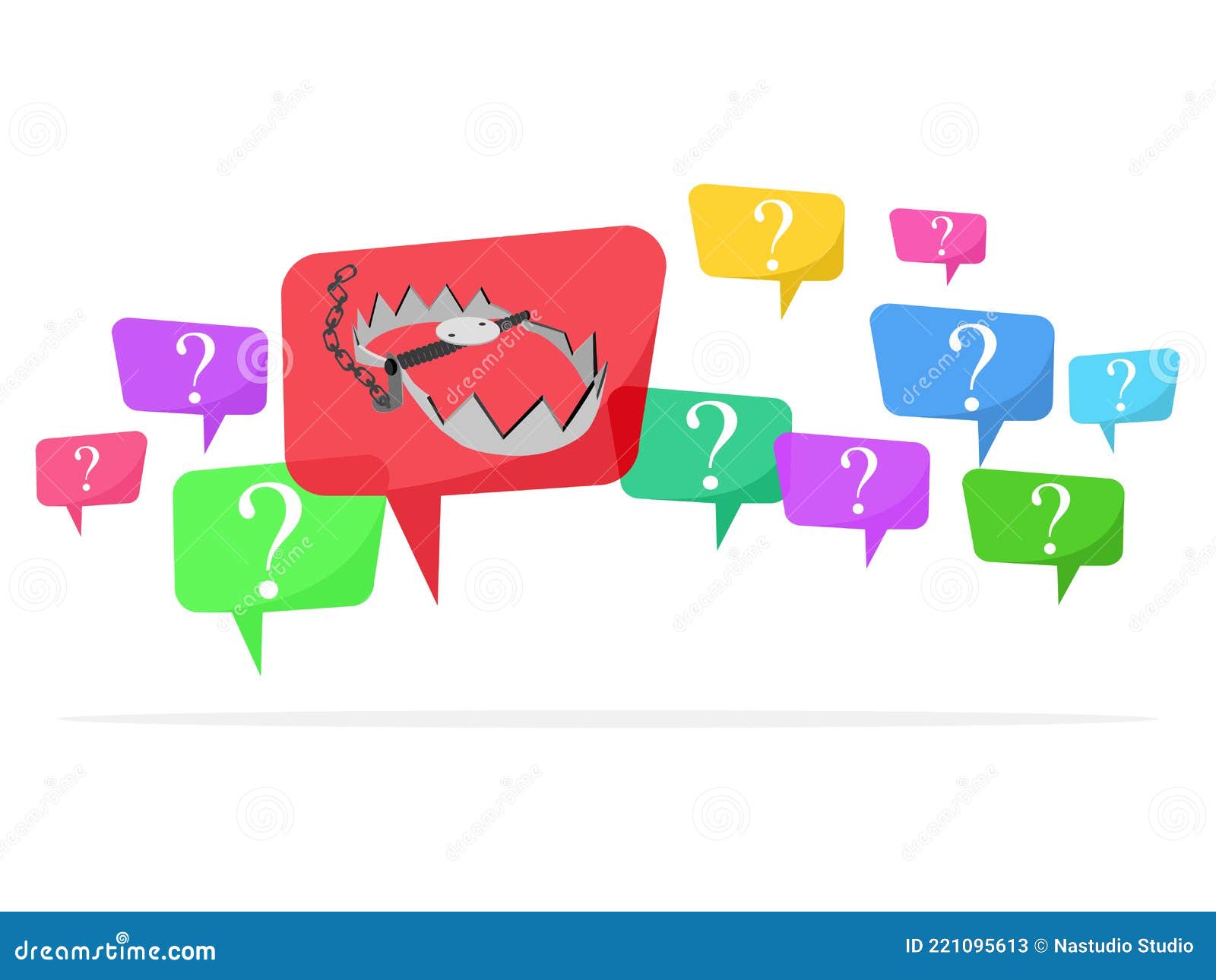 Question Marks in Speech Bubbles and Problem Traps Stock Vector ...