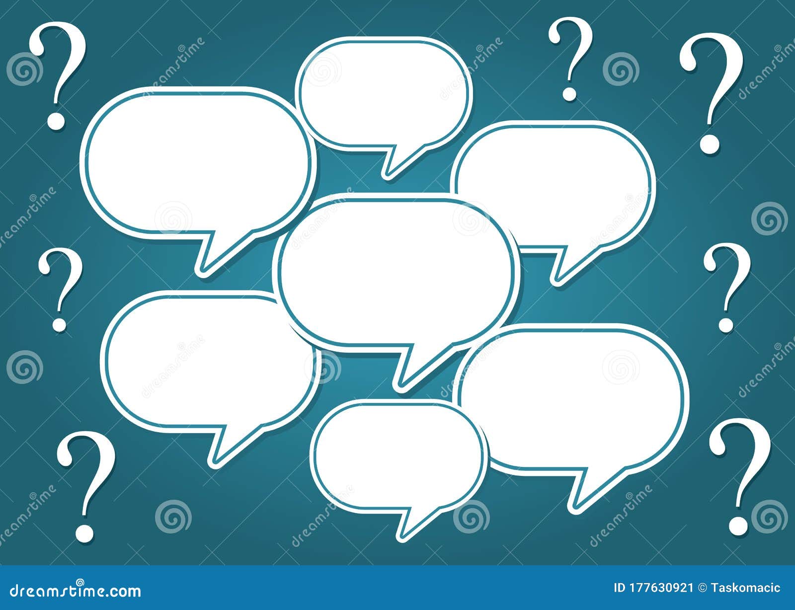Question Marks With Speech Bubbles. Question Marks Around Speech ...