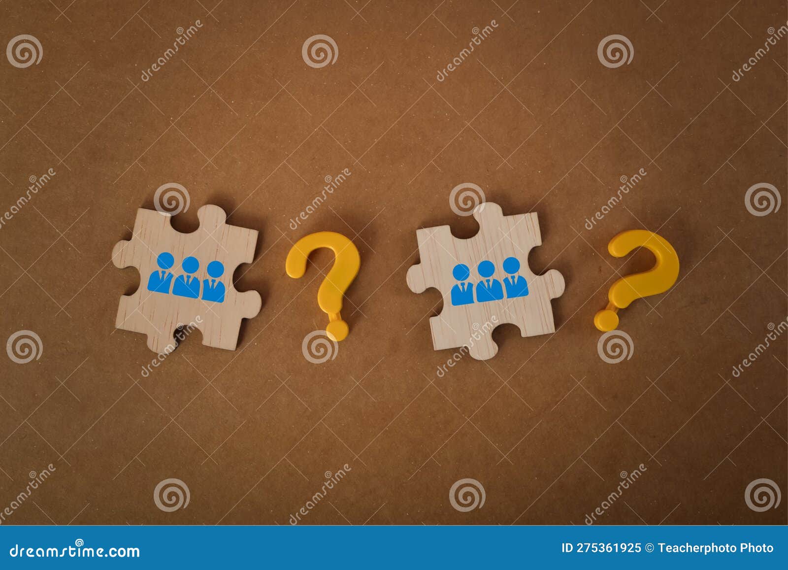 Question Marks with Staff Workers. Job Interview, Human Resources and ...