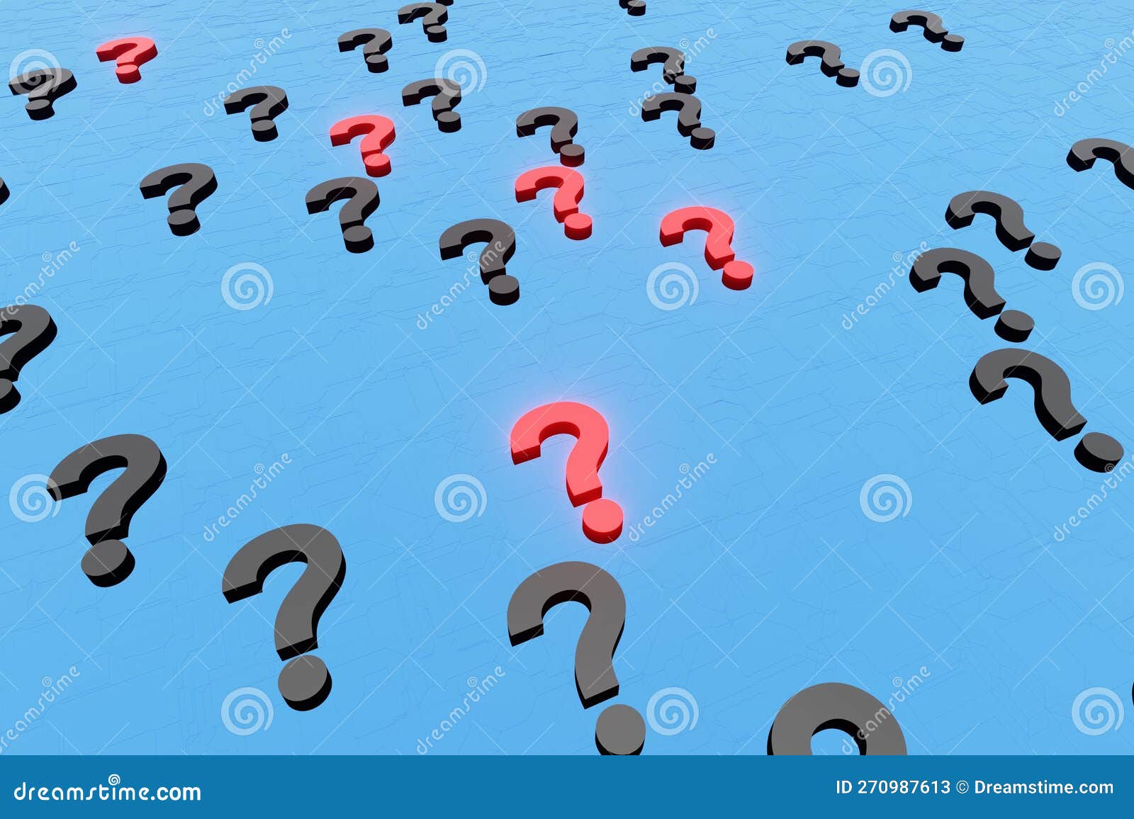 Question Marks Symbols Icon Blue Background 3d Render. Digital ...