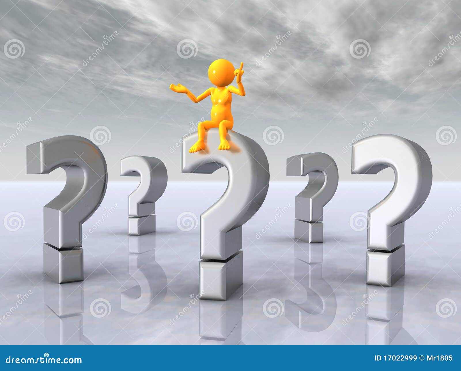 Question Marks with Thinker Stock Illustration - Illustration of people ...