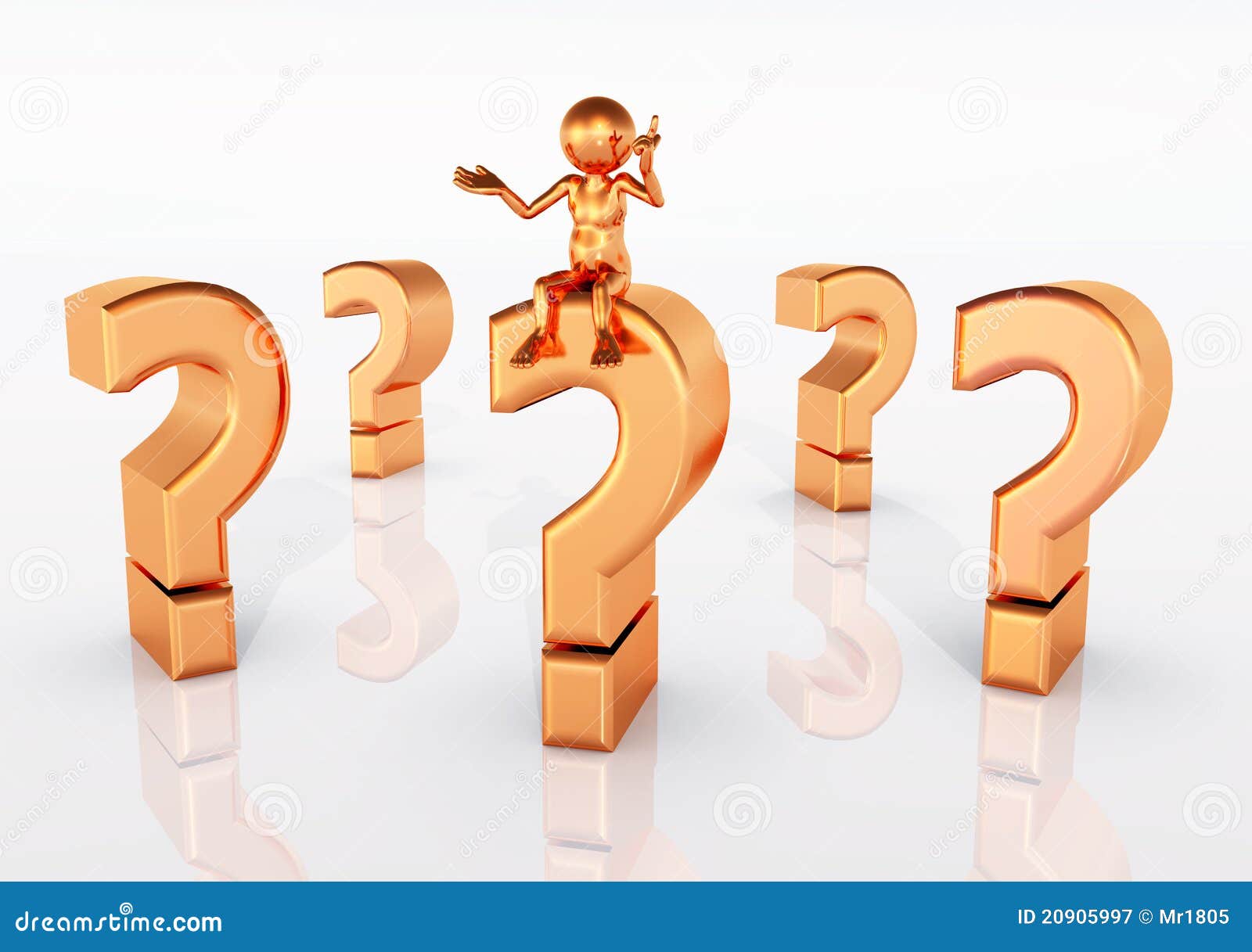 Question Marks with Thinker Stock Illustration - Illustration of ...