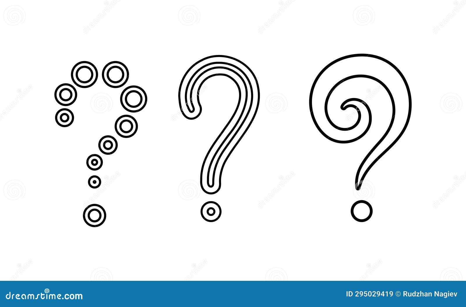 Question Marks Vector Line Set Stock Vector - Illustration of bold ...