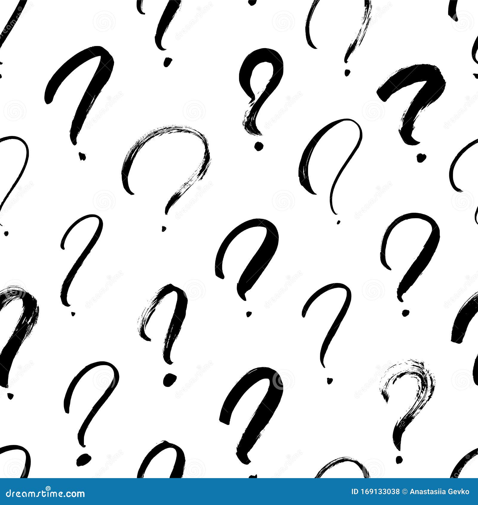 Question Marks Vector Seamless Pattern Hand Drawn Doodle Questions