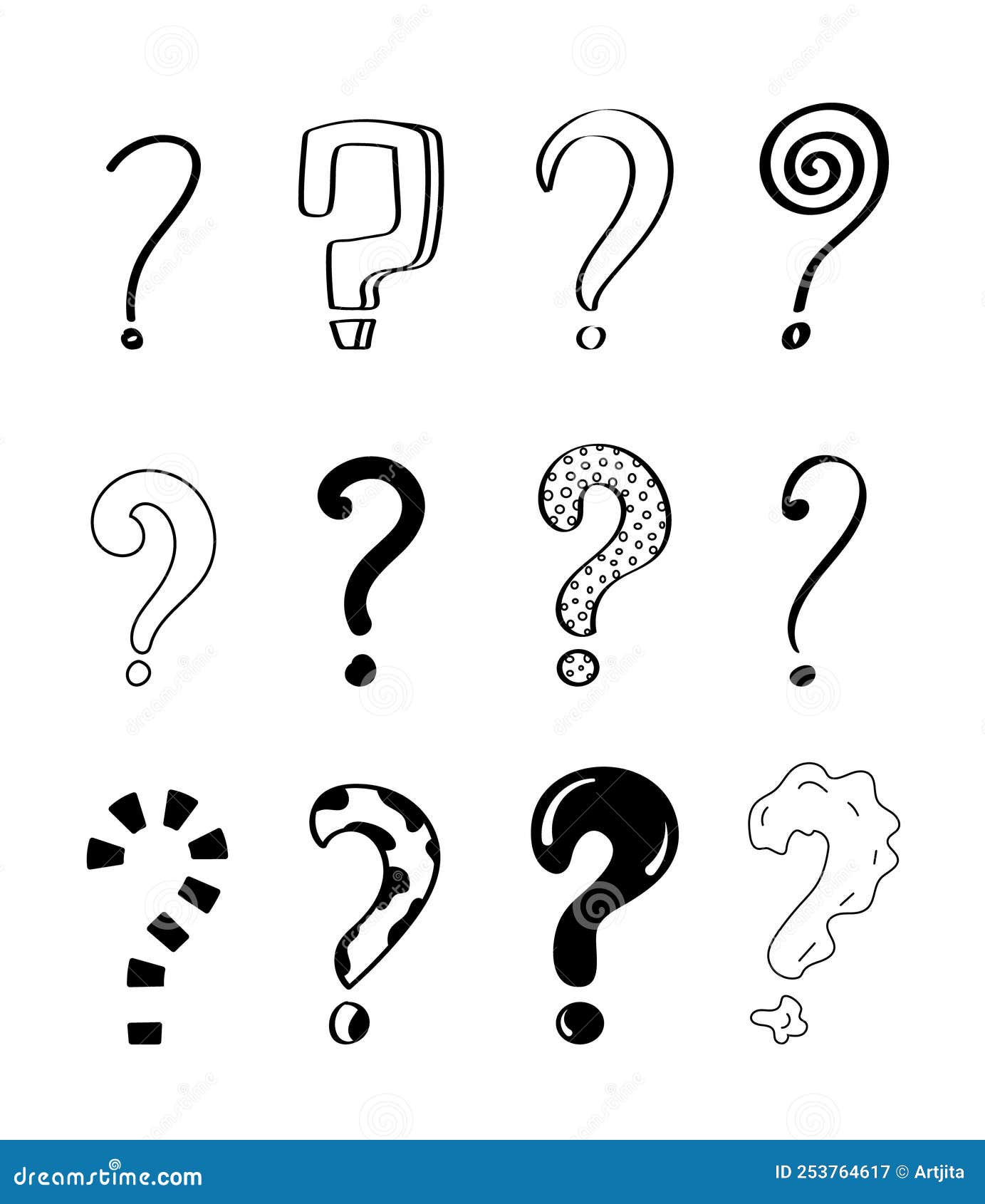 Doodle Interrogation Marks Vector Seamless Background. Endless Pattern ... Doodle Interrogation Marks Vector Seamless Background. Endless Pattern ...