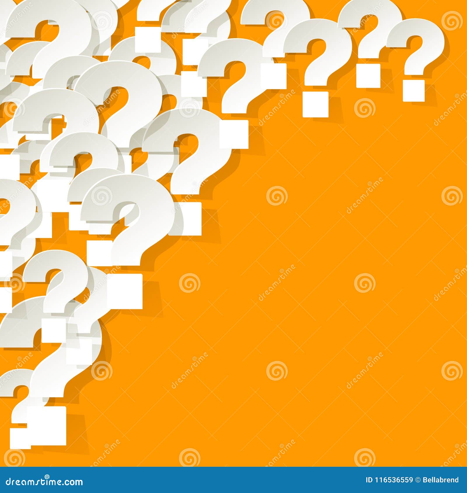 Question Marks White in the Corner on a Yellow Background Stock Vector ...