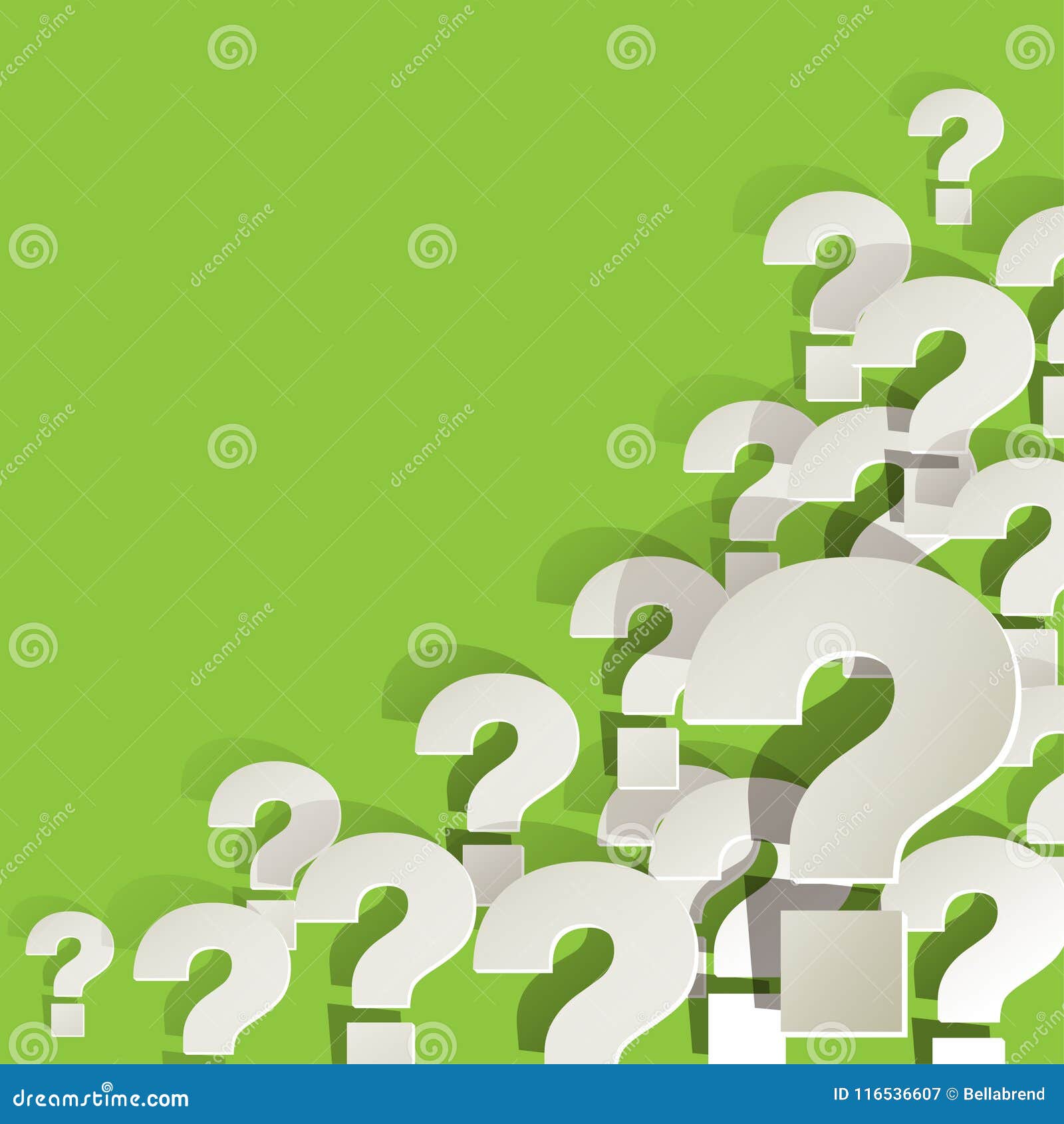 Question Marks White in the Corner on a Green Background Stock Vector ...