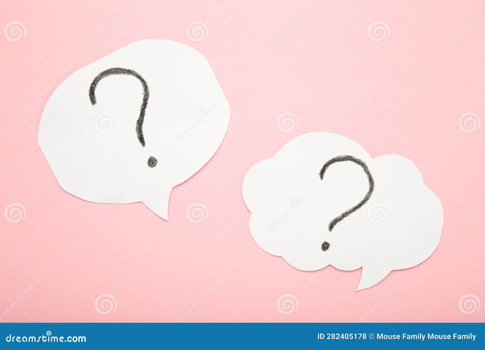Question Marks on White Stickers on Pink Background Stock Photo - Image ...