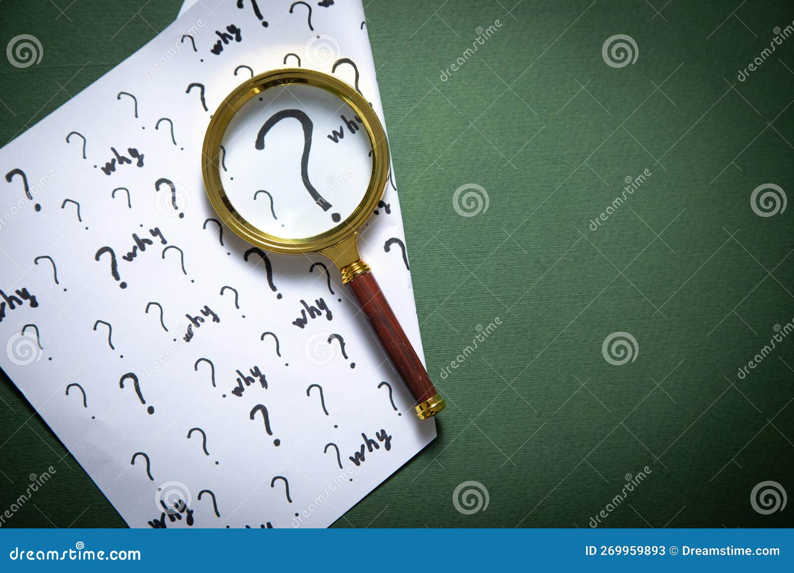 Question Marks and Why? Word with Magnifying Glass Stock Image - Image ...