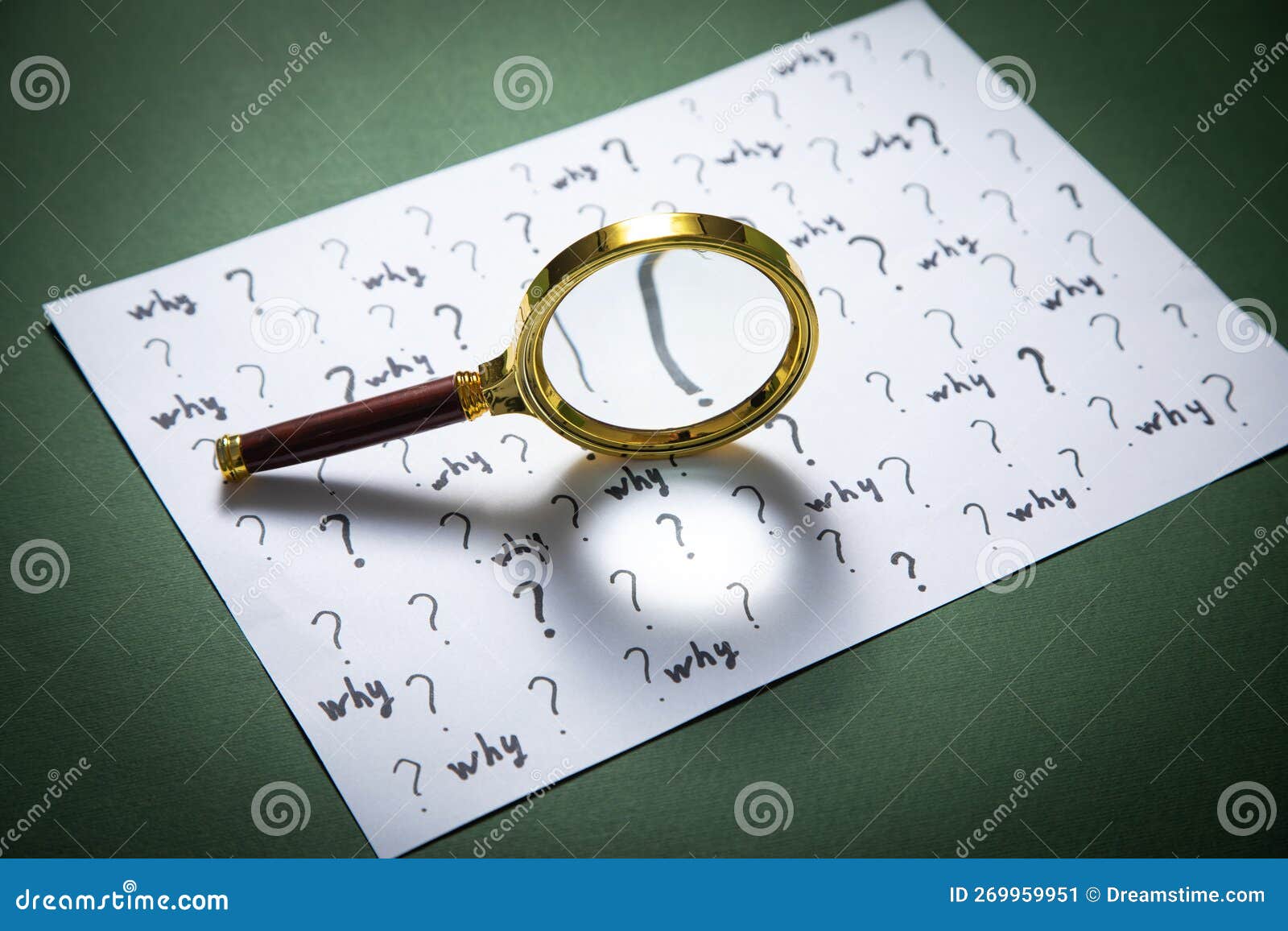 Question Marks and Why? Word with Magnifying Glass Stock Image - Image ...