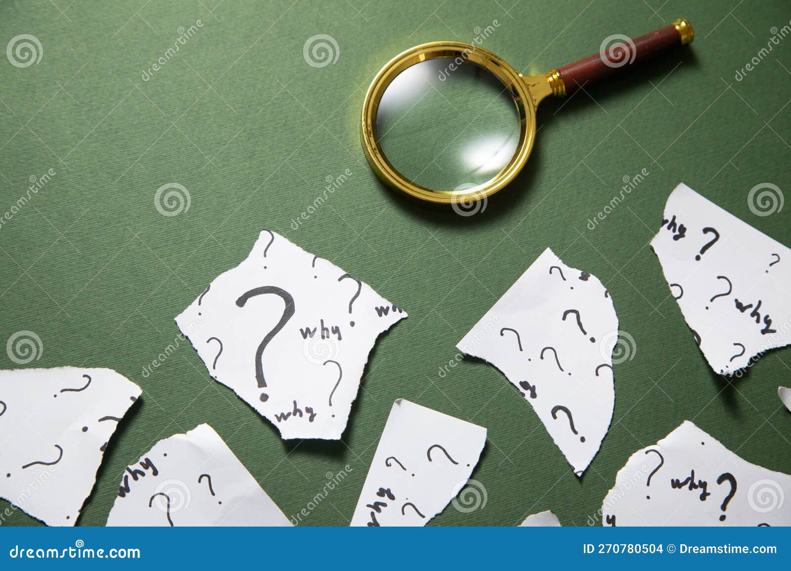 Question Marks and Why? Word with Magnifying Glass Stock Photo - Image ...